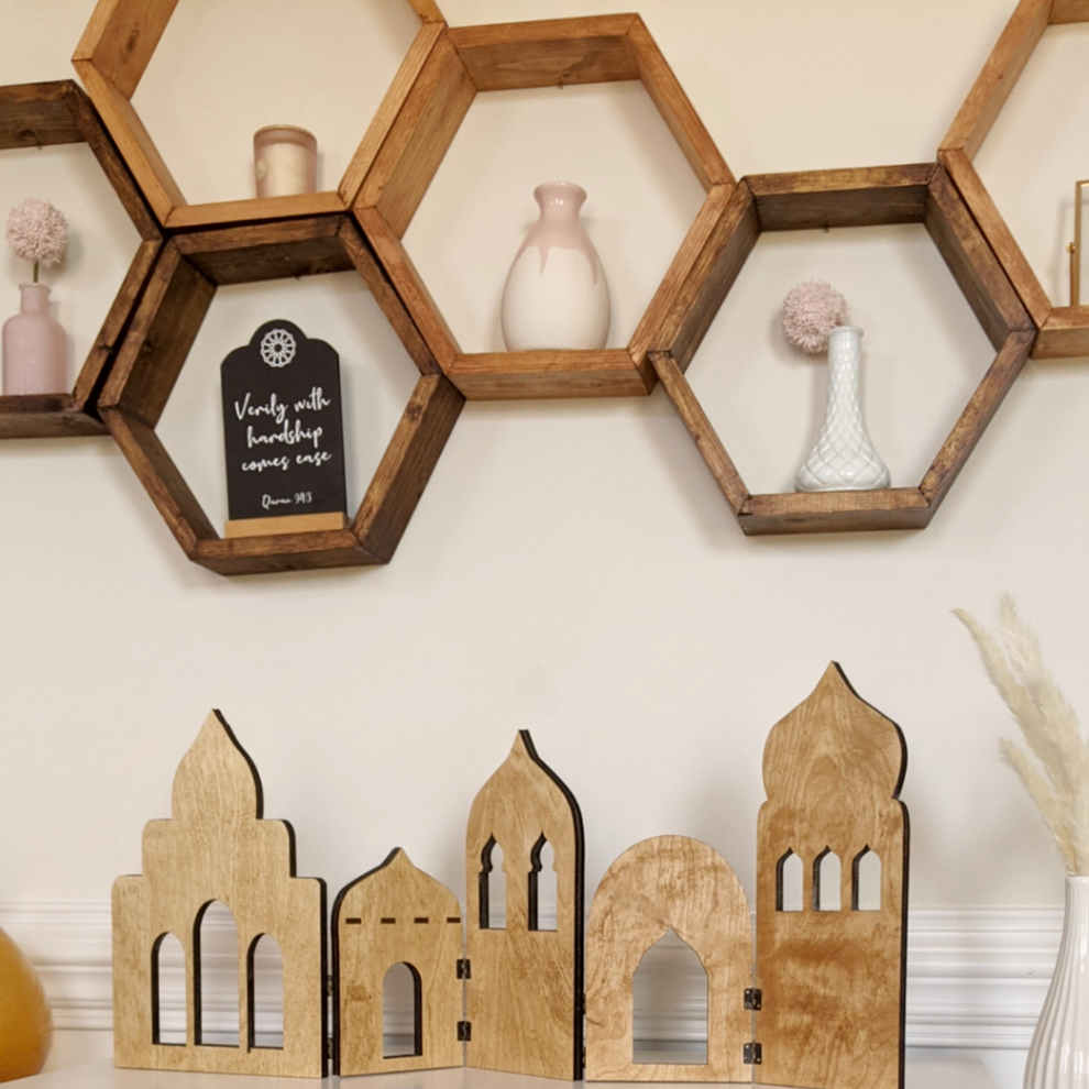 Wooden Masjid Panorama (3 Piece) – Tawheed Treasures